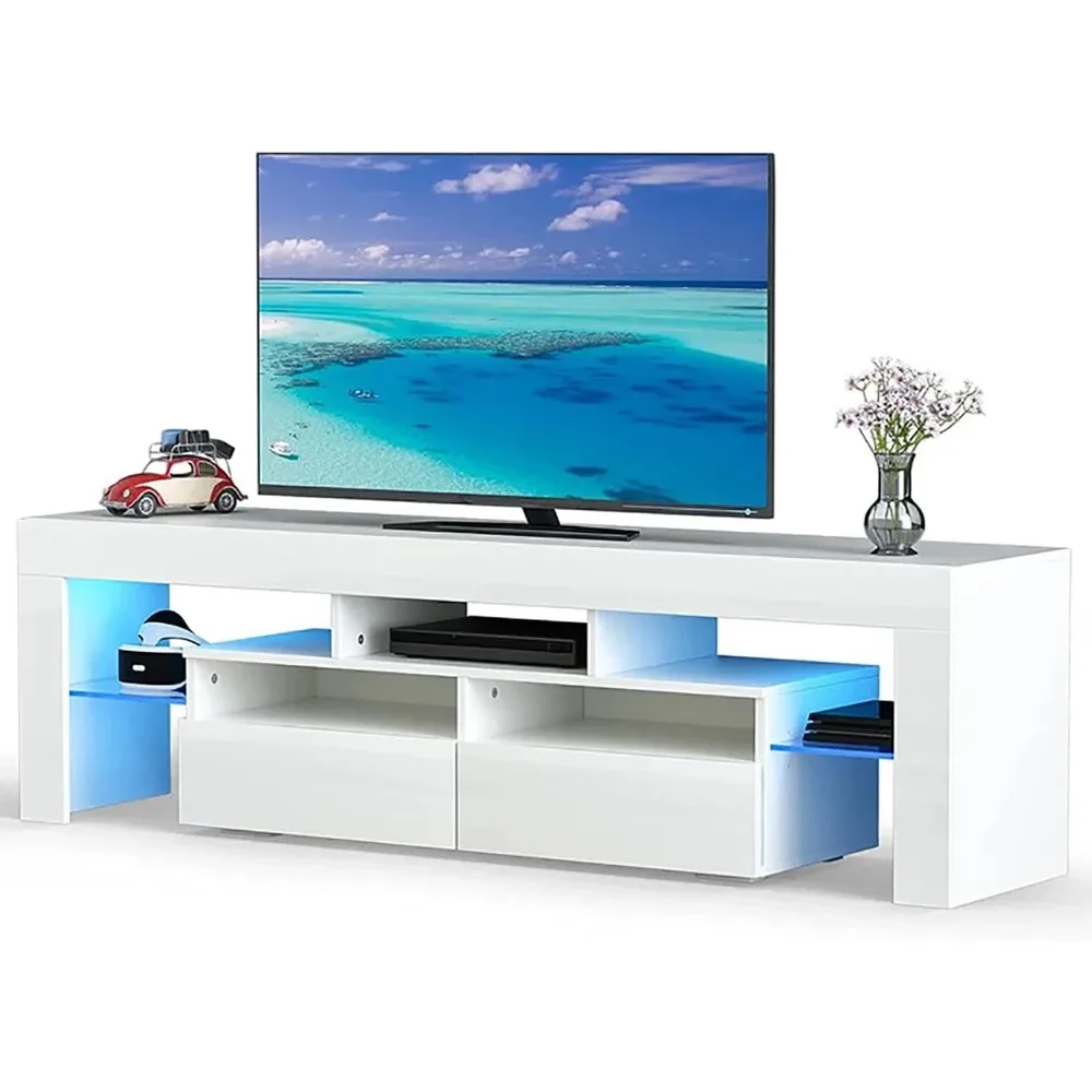 70in Gaming TV Stand with Drawers, Open Shelves for Living Room - Cave ...