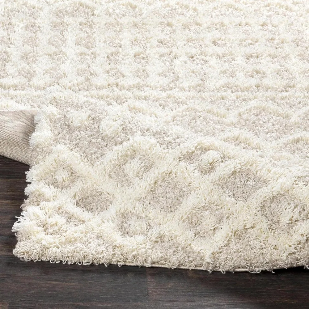 Moroccan Shag Area Rug, Beige 7x10, Gaming Room Decor - Cave Supplies