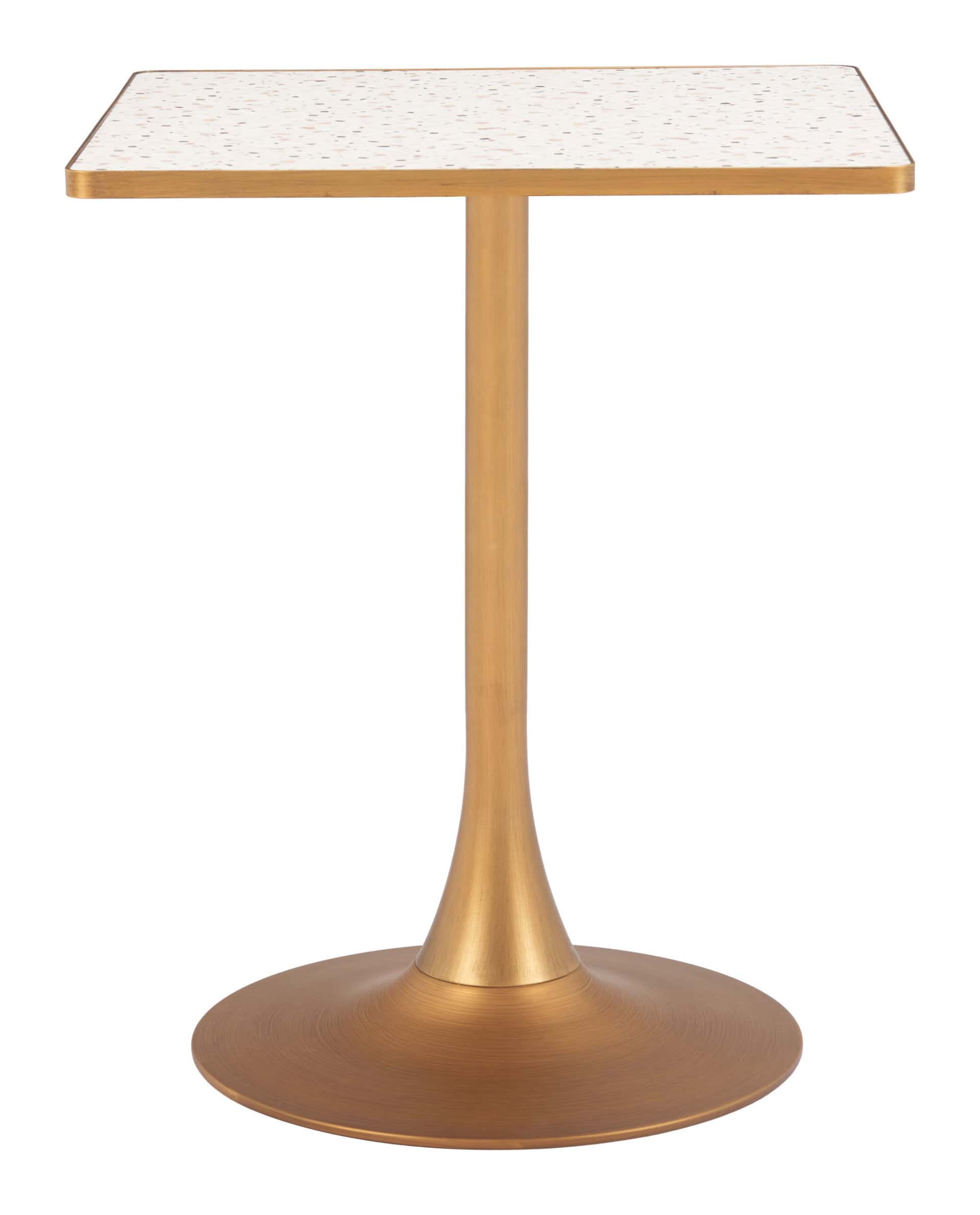 Beige and Gold Square Bistro Table with Modern Design - Cave Supplies
