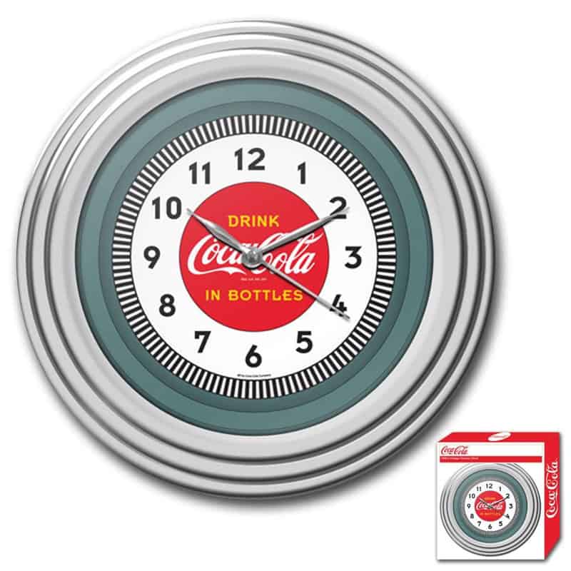 Retro Chrome Wall Clock with High-Gloss Finish and Logo - Cave Supplies
