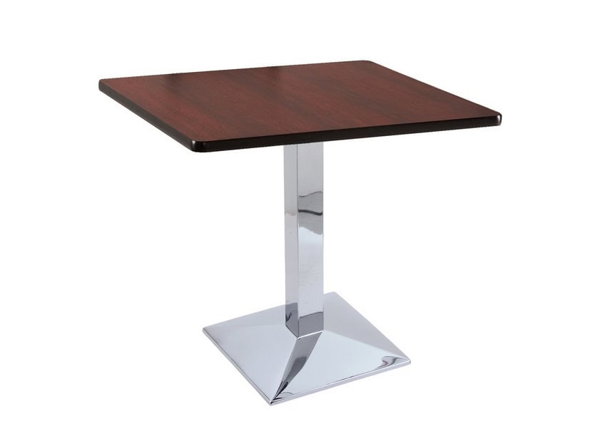 30-Inch Tall Chrome Table with Reversible 30x30-Inch Black/Dark Cherry ...