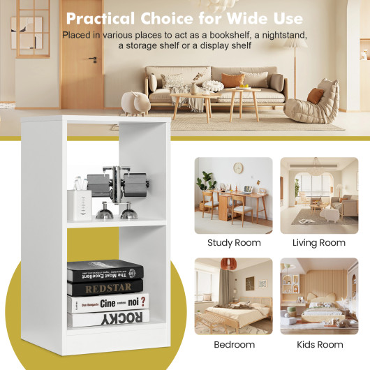 Space-Saving 2-Tier Bookcase Set with Anti-Tip Design (Set of 2) - Cave Supplies