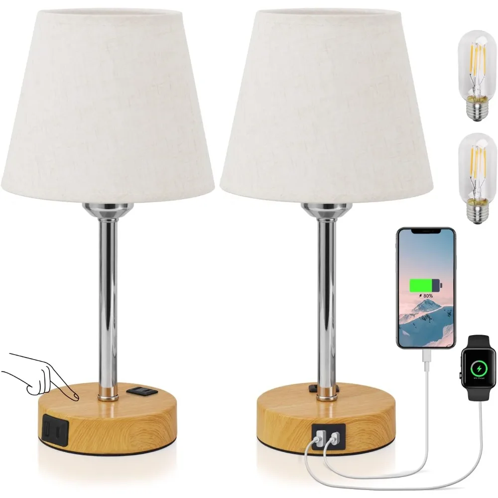 Set of 2 LED Lamps with Touch Control and USB Charging - Cave Supplies