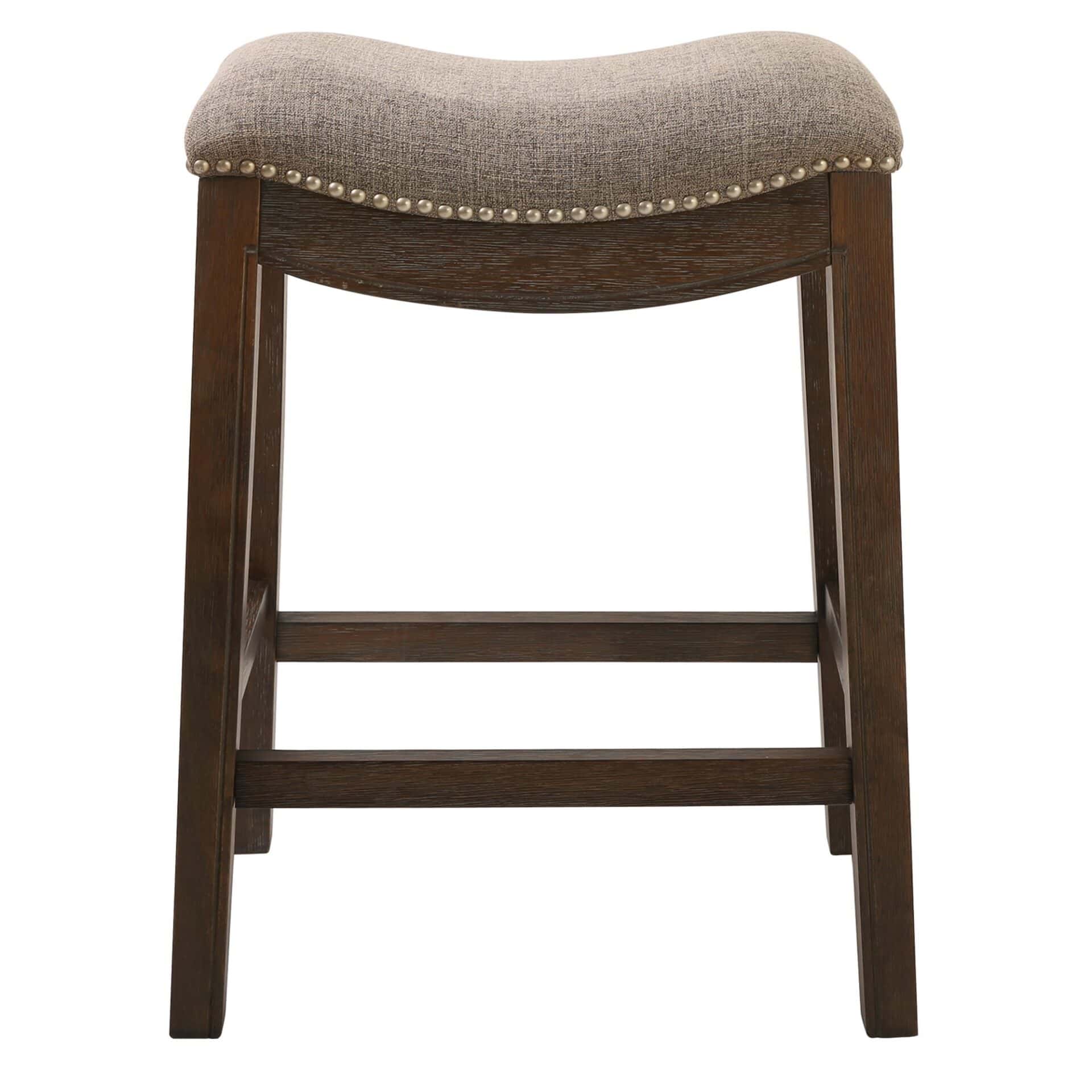 26-Inch Gray and Wood Brown Backless Counter Height Bar Stool - Cave ...