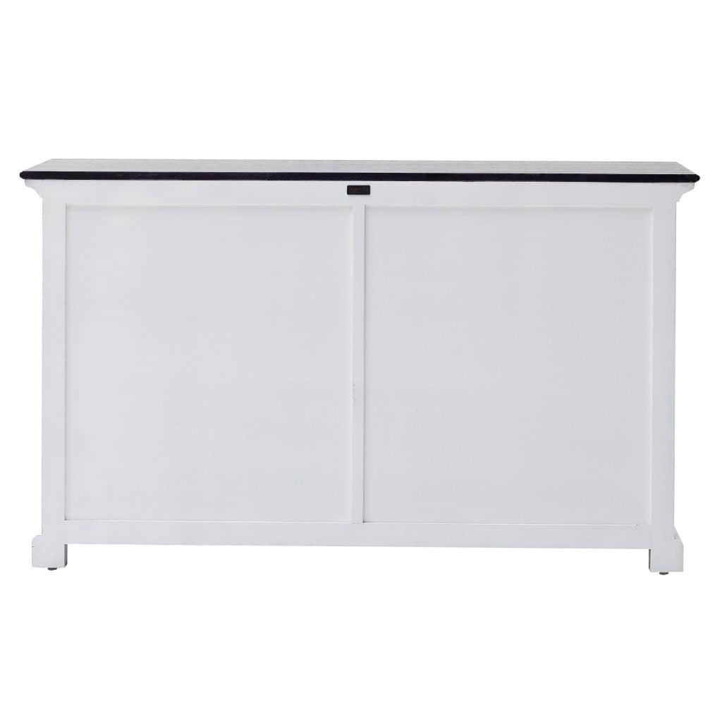 Black and White Farmhouse Buffet Server with Storage Shelves - Cave ...