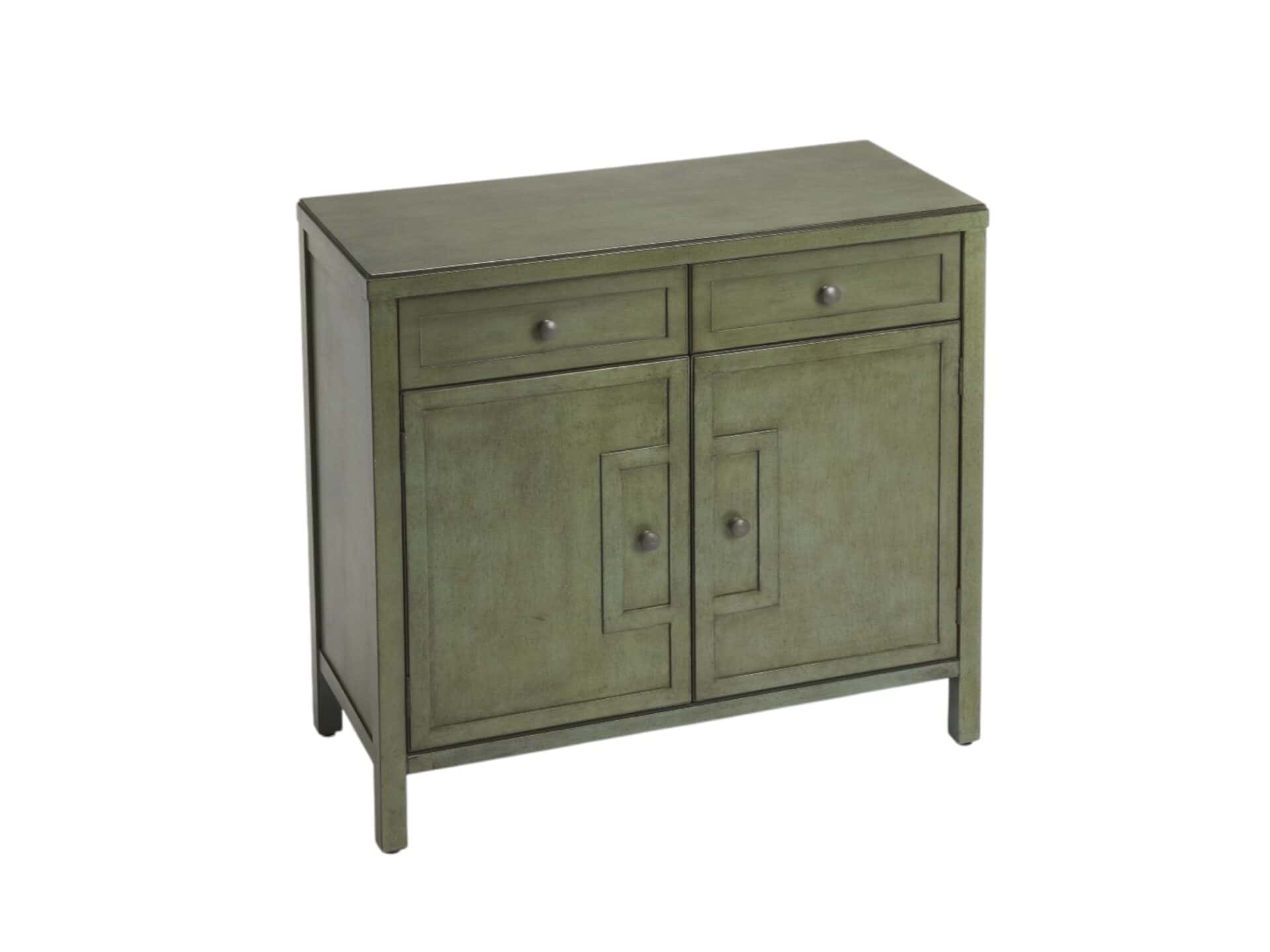 Green Solid Wood Sideboard with Drawers and Shelves - Cave Supplies