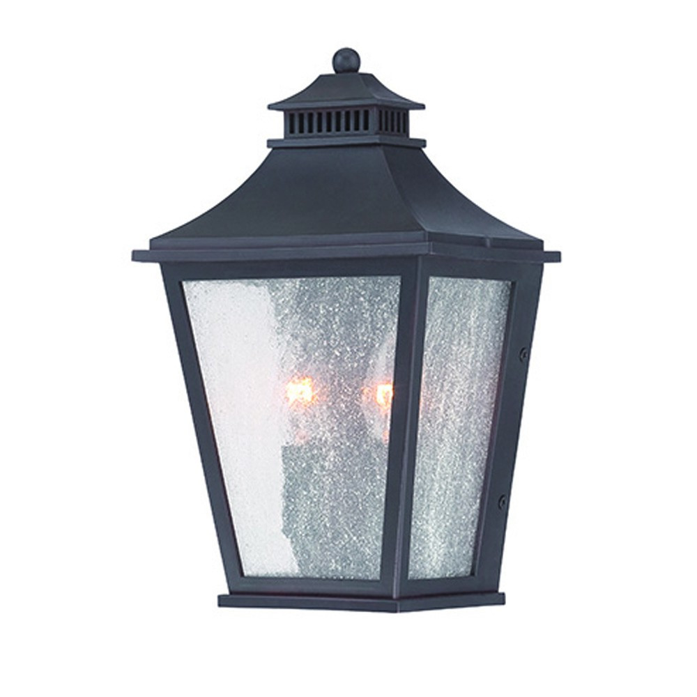 Matte Black Two Light Outdoor Pocket Lantern Wall Light - Cave Supplies