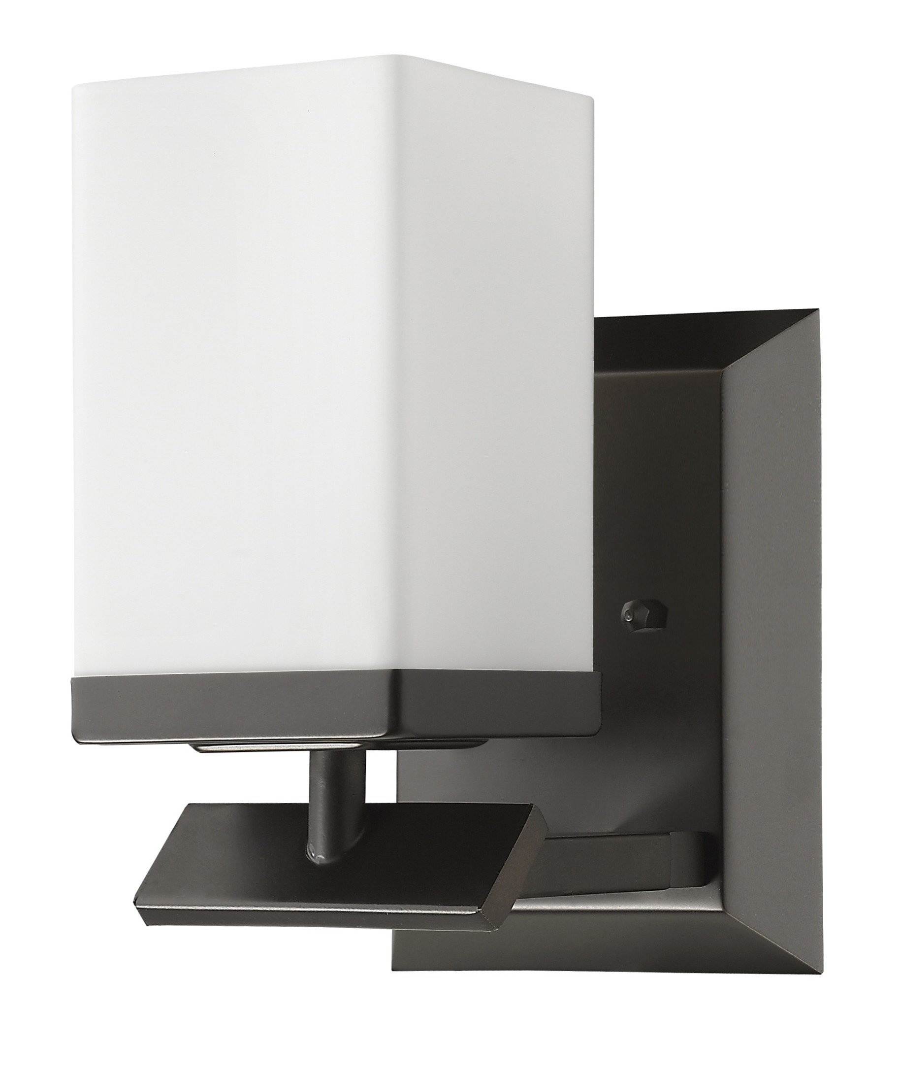 Bronze Frosted Glass Wall Sconce with Rectangular Shade - Cave Supplies