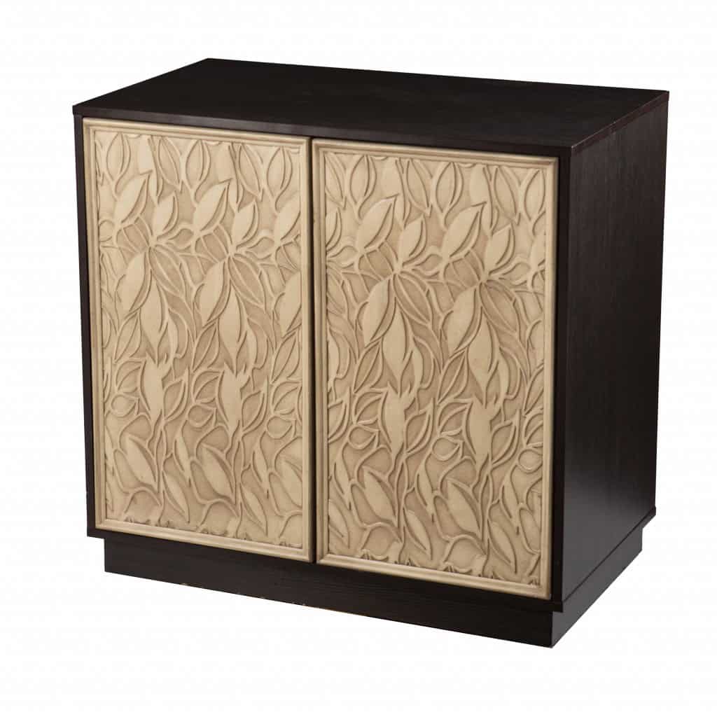 Brown and Cream Sculptural Leaf Storage Cabinet with 4 Cubbies - Cave ...