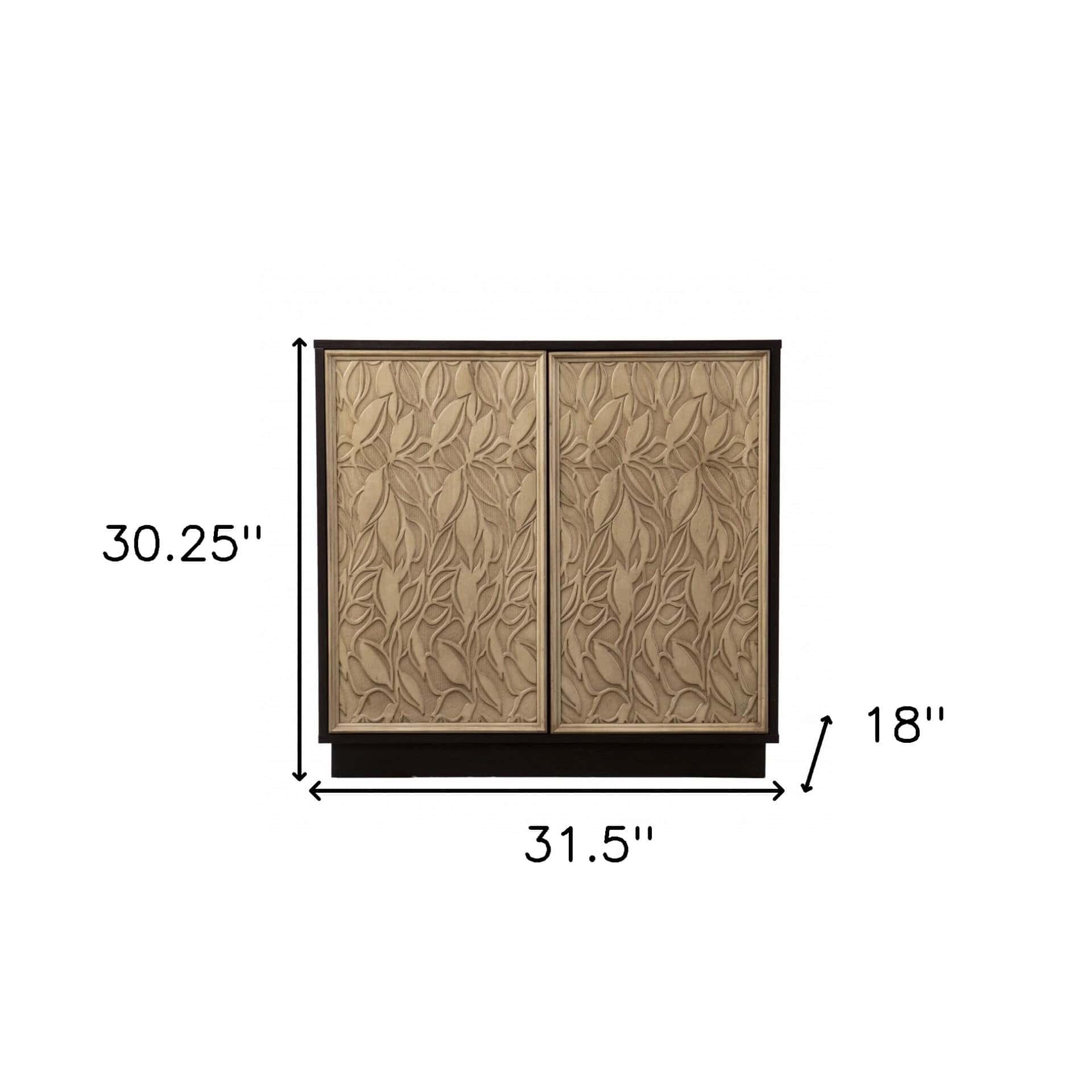 Brown and Cream Sculptural Leaf Storage Cabinet with 4 Cubbies - Cave ...