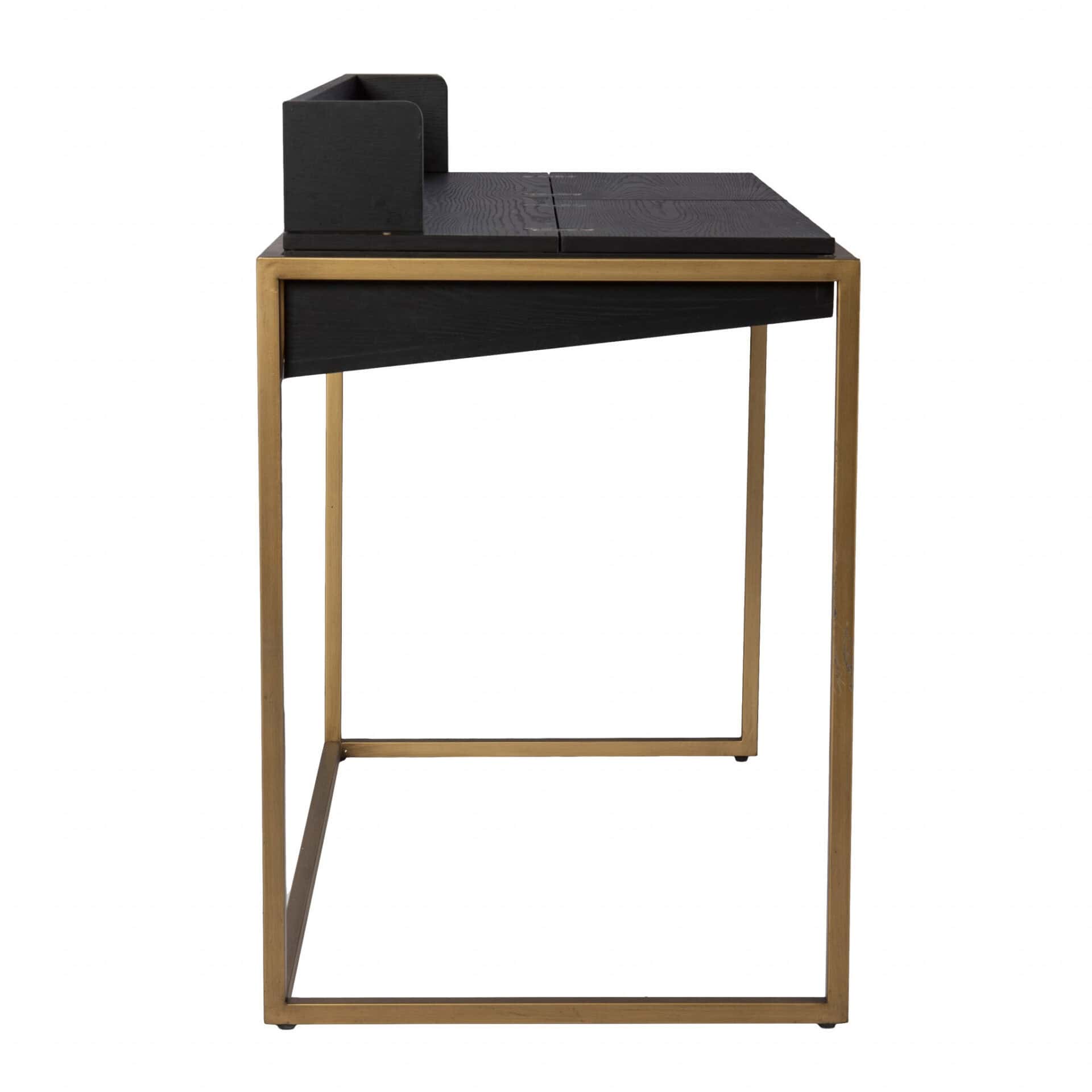 Black and Gold Adjustable Height Writing Desk with Rustic Style - Cave ...