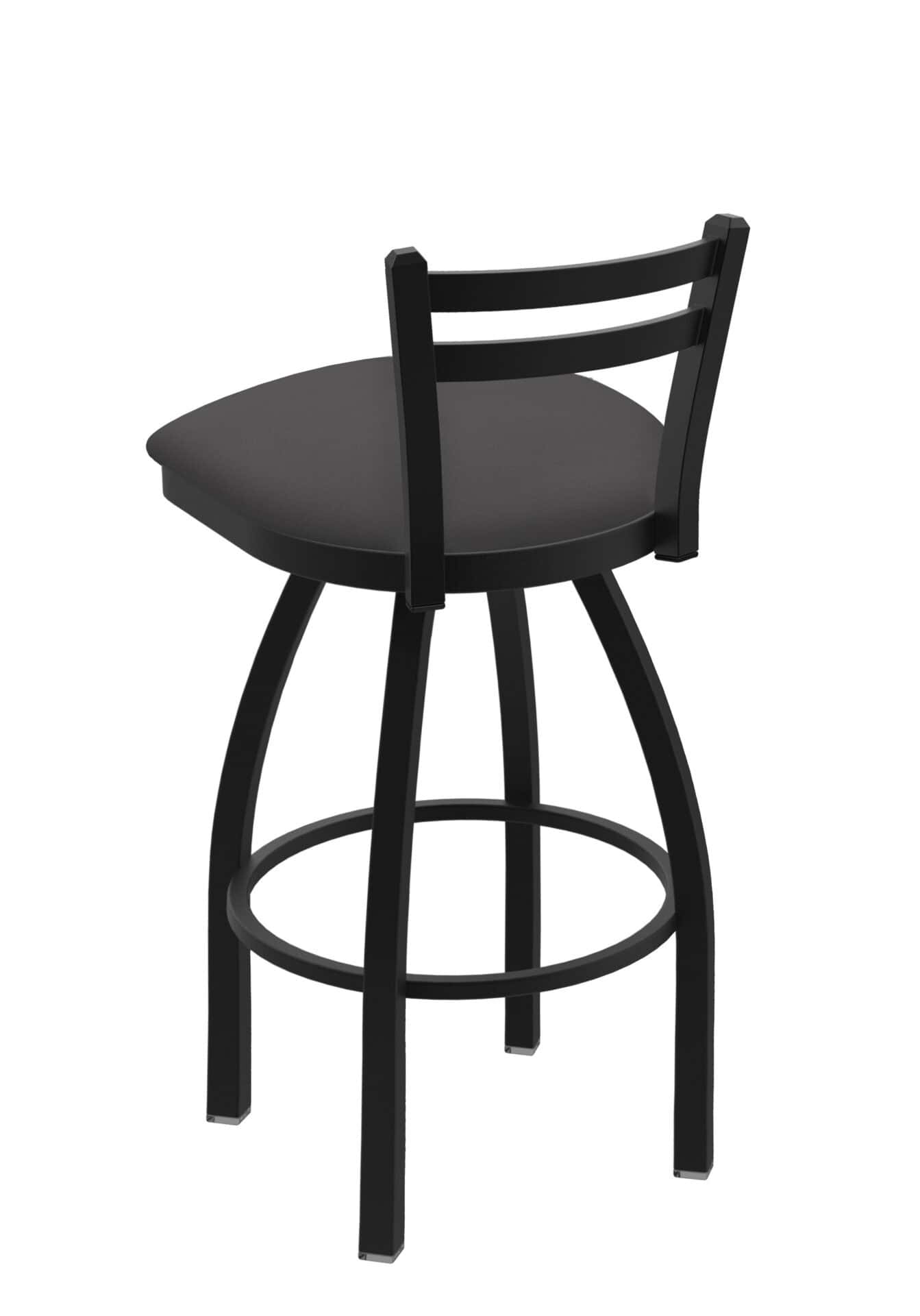 30-Inch Low Ladder Back Bar Stool with Steel Frame, Black Wrinkle ...