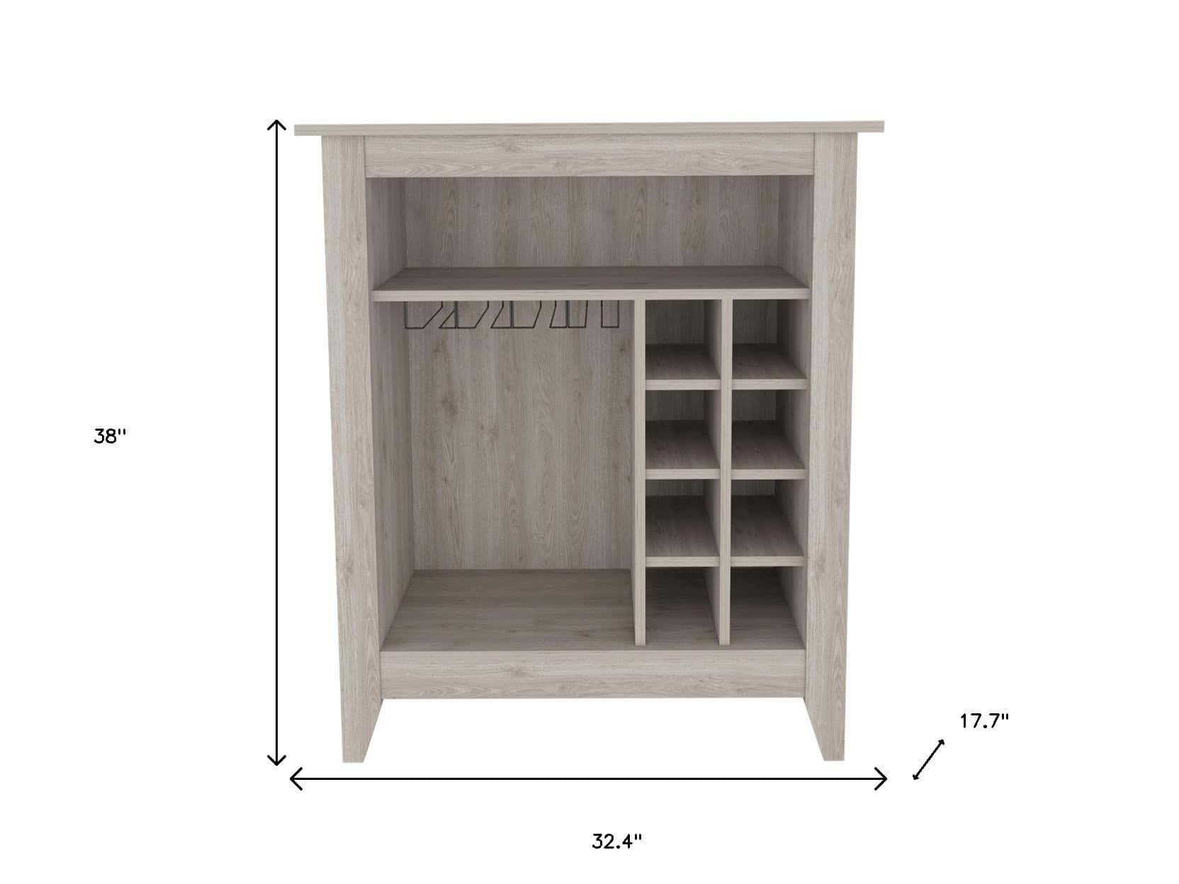 Modern Light Gray Bar Cart With Wine Storage and Shelves - Cave Supplies