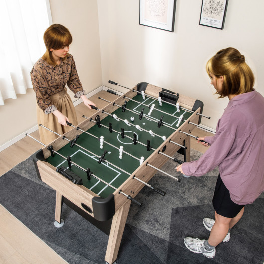 Foosball Table with 2 Balls Adjustable Legs and 26 Players - Cave Supplies