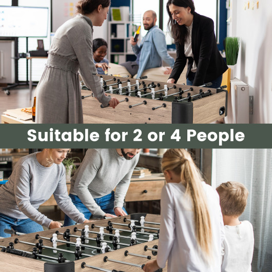 Foosball Table with 2 Balls Adjustable Legs and 26 Players - Cave Supplies