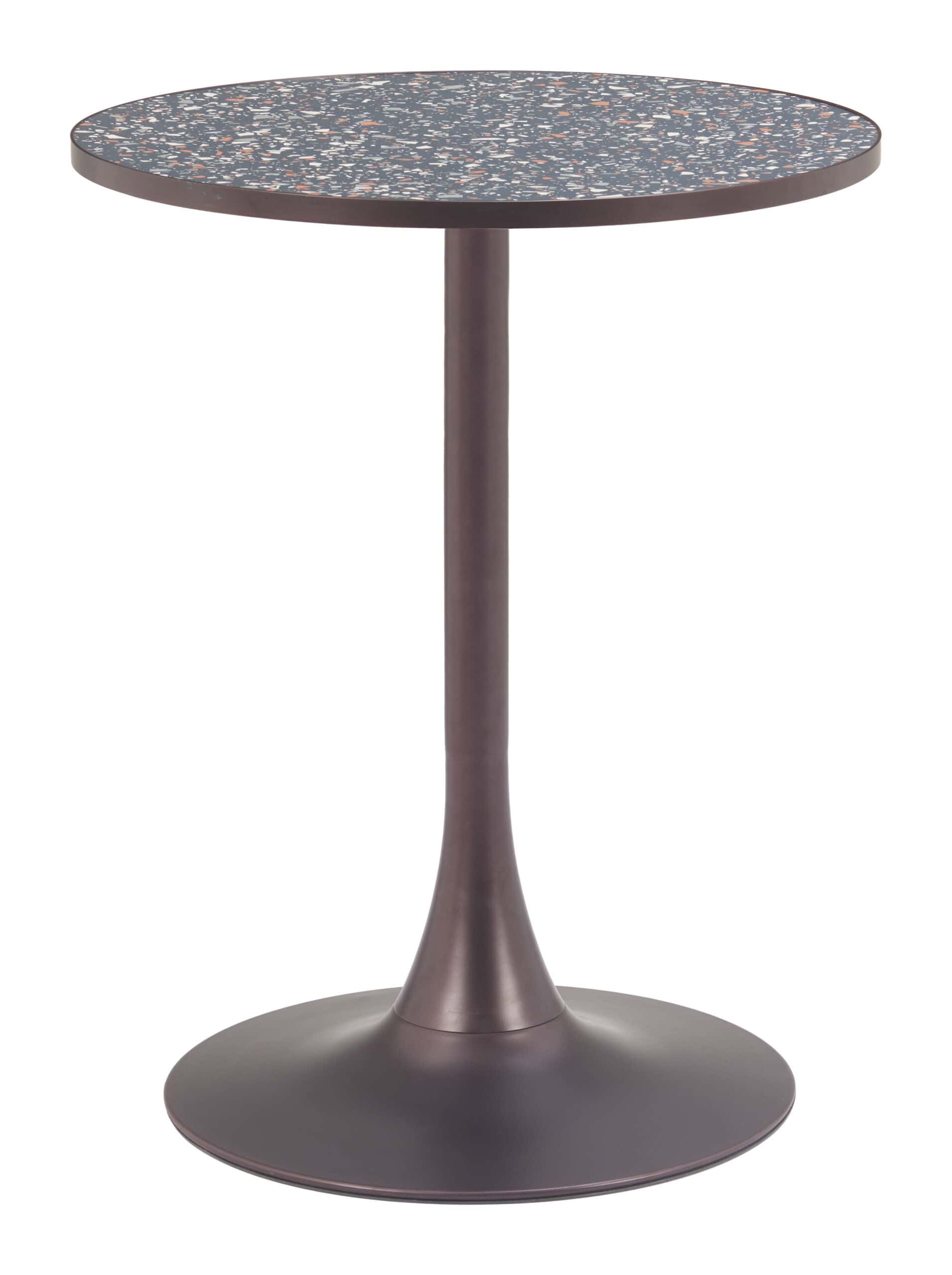Black & Bronze Bistro Table with Round Top and Steel Base - Cave Supplies