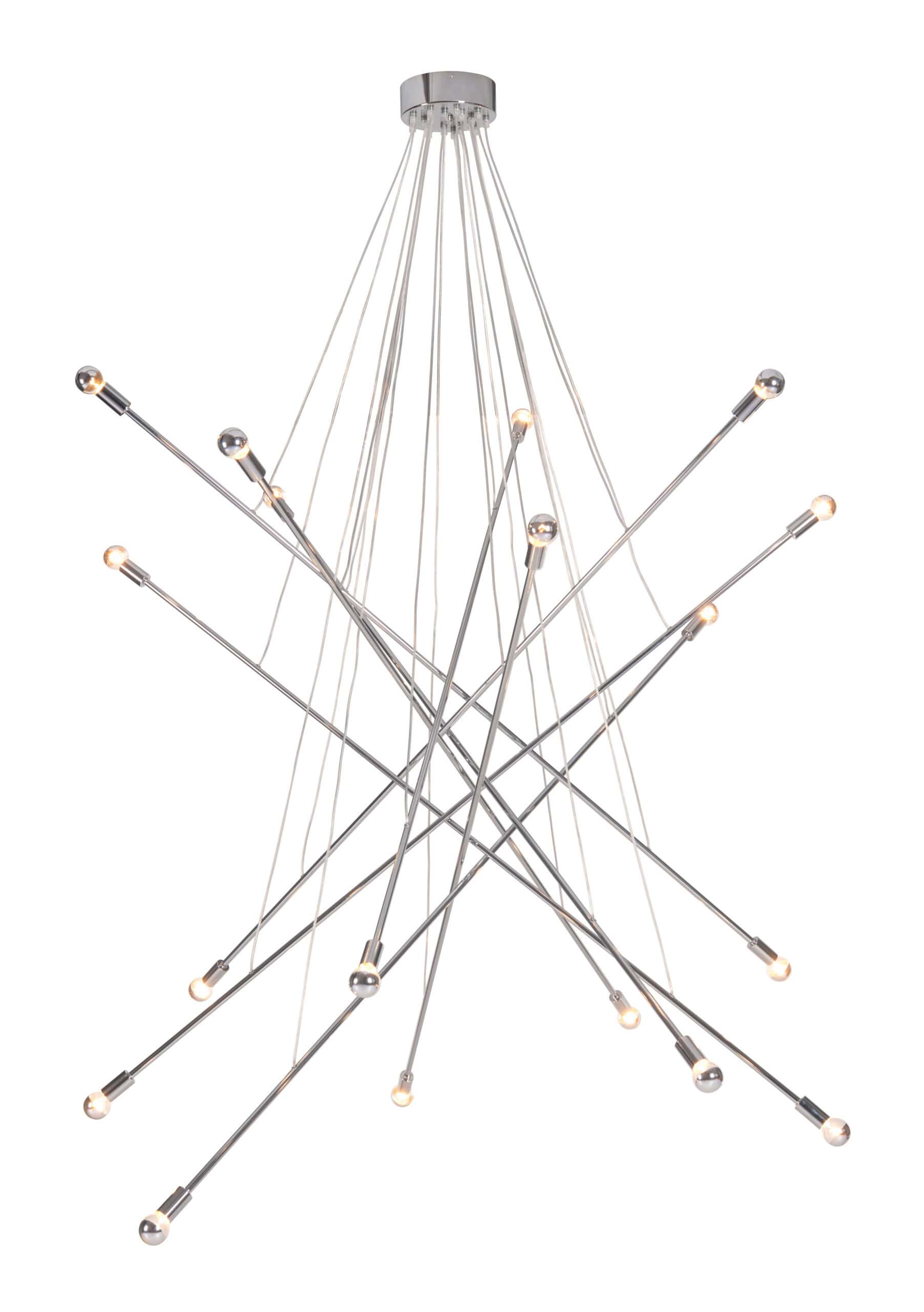 Modern Chrome Ceiling Lamp with Elegant Criss-Cross Design and Bulbs ...