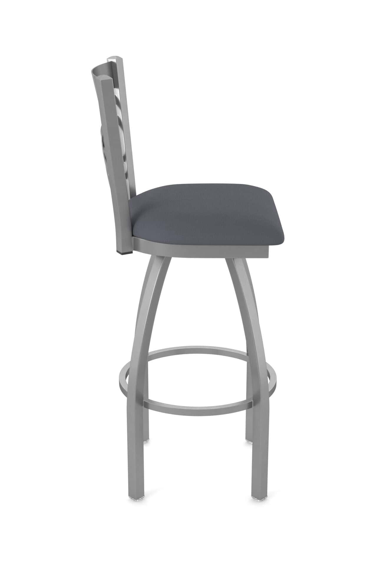 30-Inch Cross Back Bar Stool with Stainless Steel Frame and Finish ...
