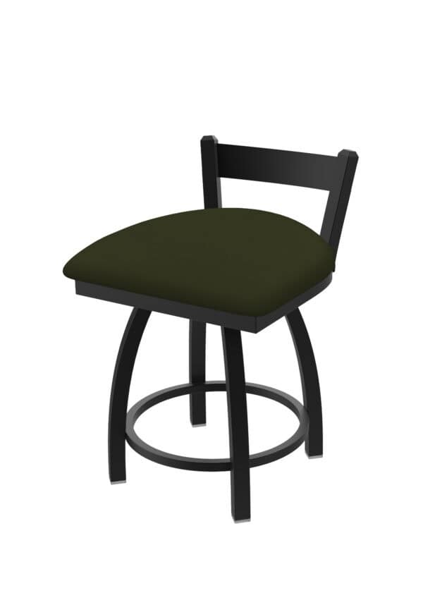 18-Inch Low Single Slat Back Vanity Stool with Steel Frame, Black ...