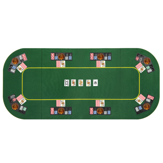 Foldable 79 Inch 8-Player Poker Table Top with Cup Holders - Cave Supplies