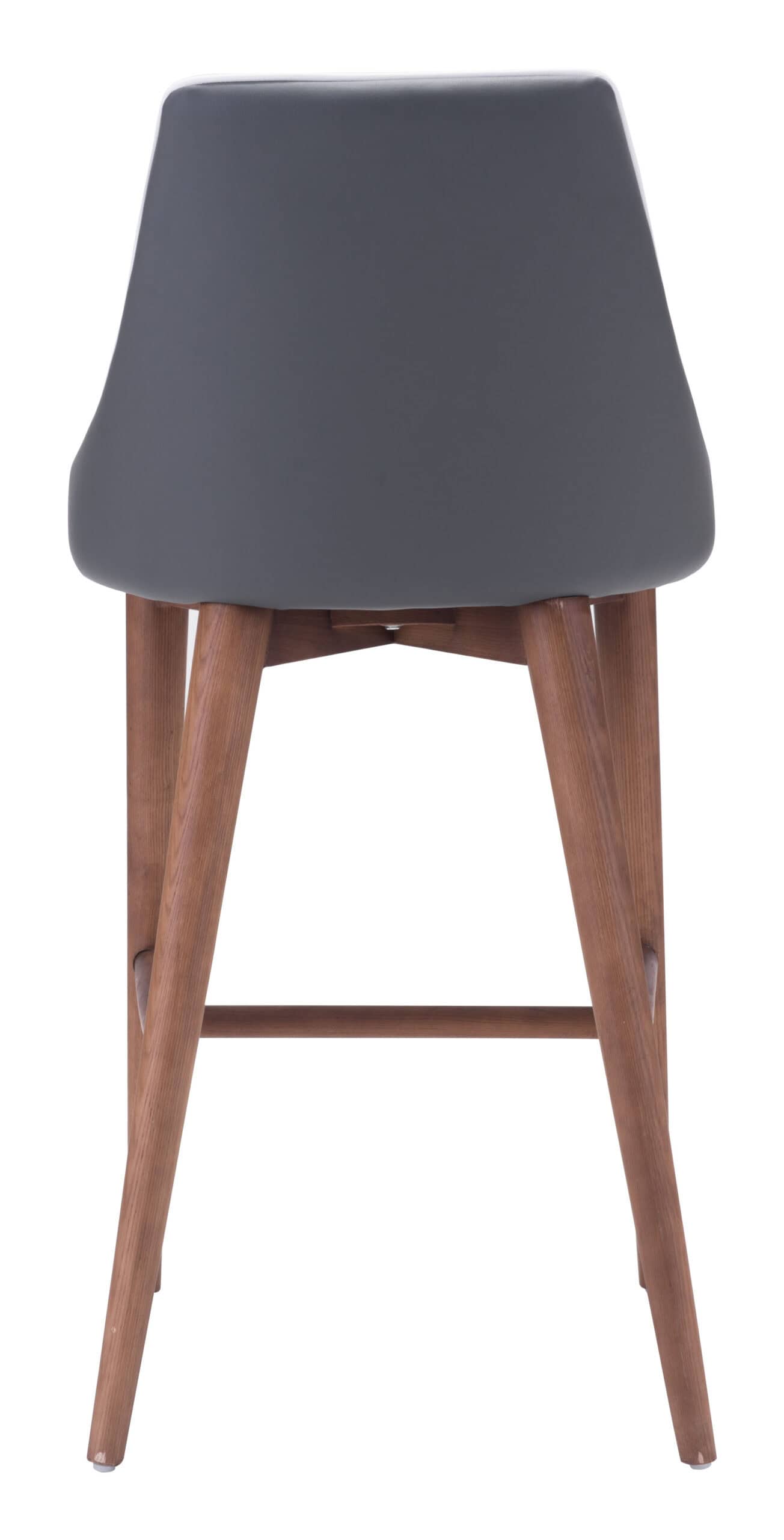 Slim Wing Back Counter Stool with Walnut Base and Dark Gray Seat - Cave ...