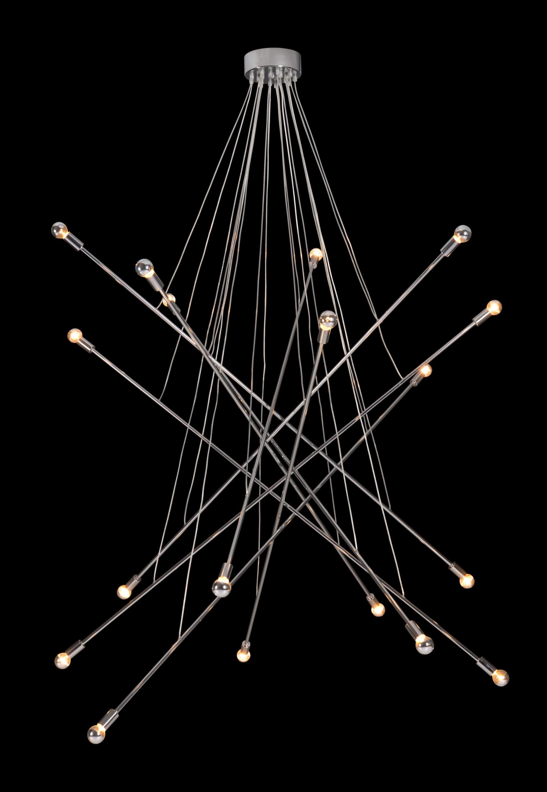 Modern Chrome Ceiling Lamp with Elegant Criss-Cross Design and Bulbs ...