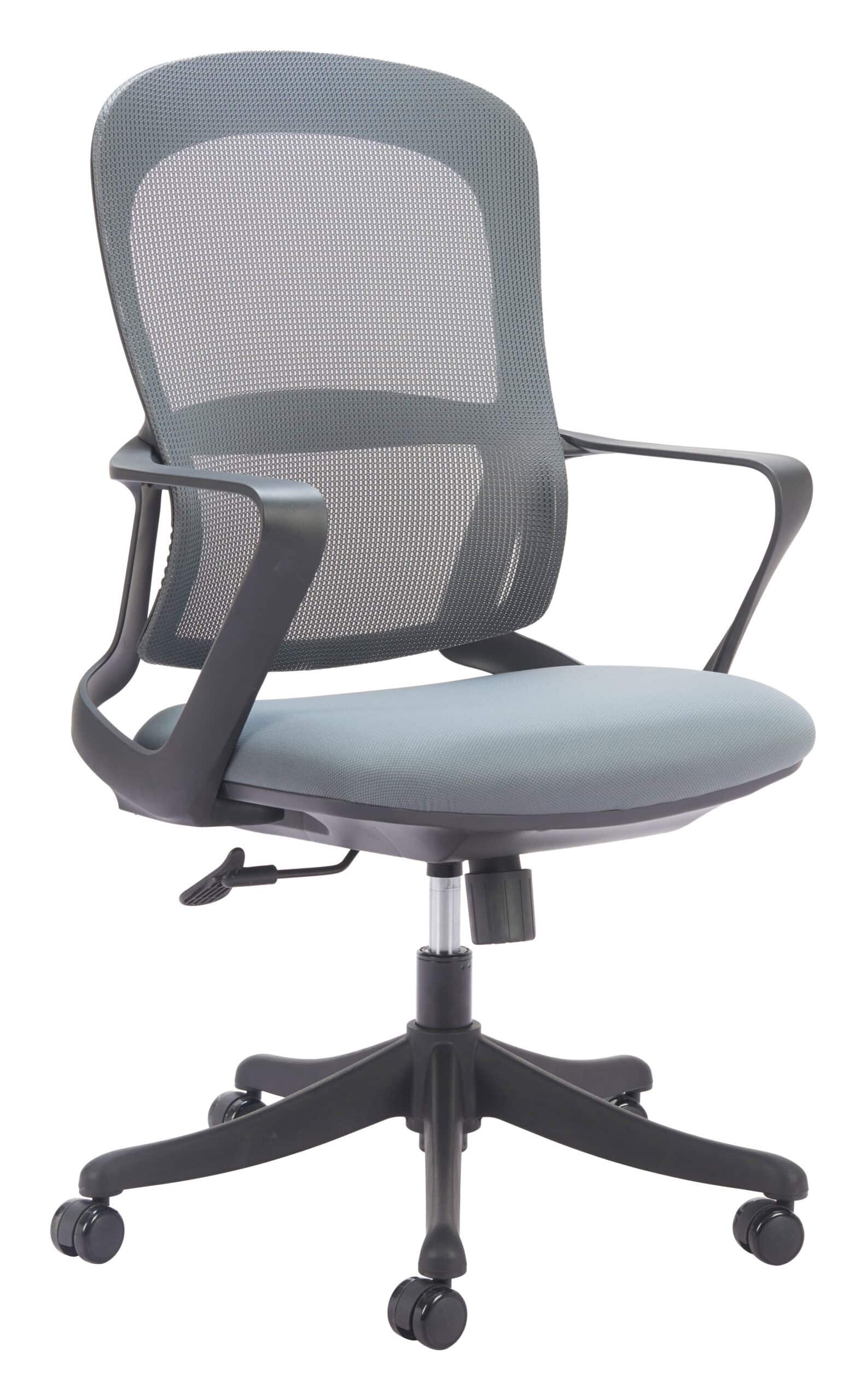 Modern Gray Office Chair with Adjustable Height and Swivel Base - Cave ...