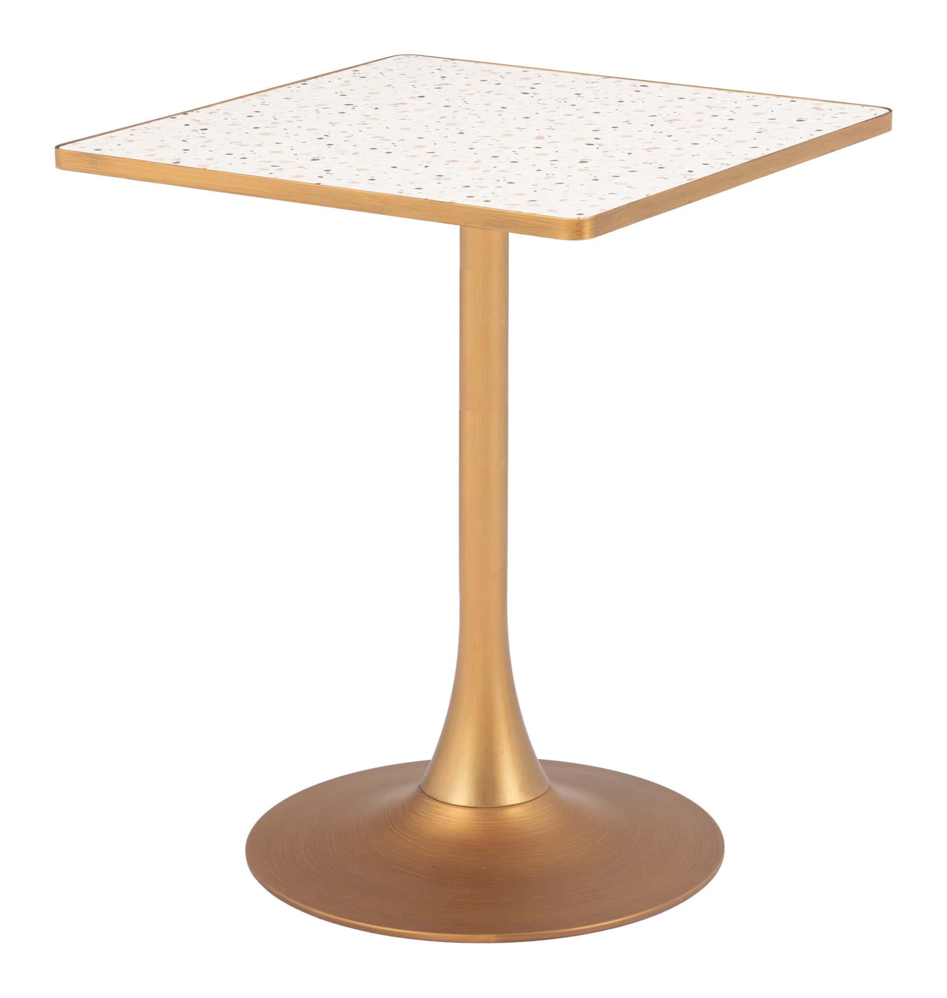 Beige and Gold Square Bistro Table with Modern Design - Cave Supplies