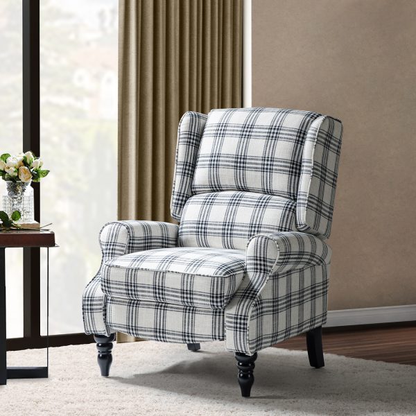 Asikli Black Fabric Wingback Manual Recliner - Cave Supplies