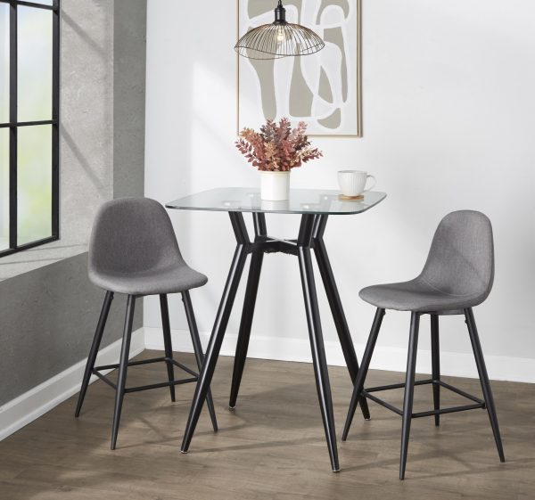 Clara Mid-Century Modern 30-Inch Square Glass Counter Table - Cave Supplies