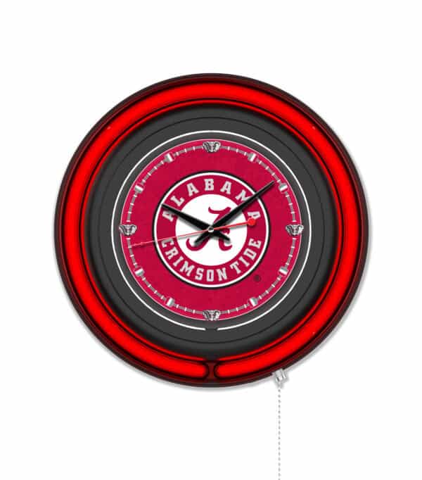 University of Alabama (Script A) 15-Inch Neon Logo Clock in Black ...