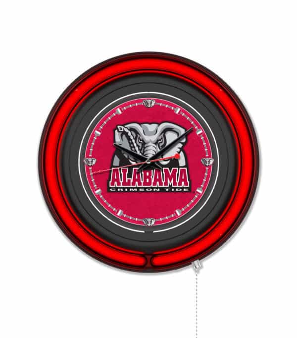 University of Alabama (Elephant) 15-Inch Neon Logo Clock in Black ...