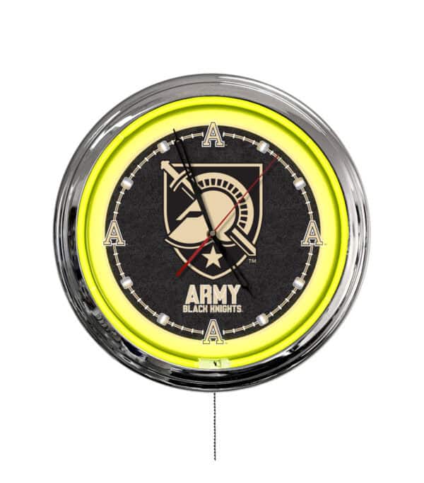 US Military Academy 16-Inch LED Wall Clock in Chrome - Cave Supplies