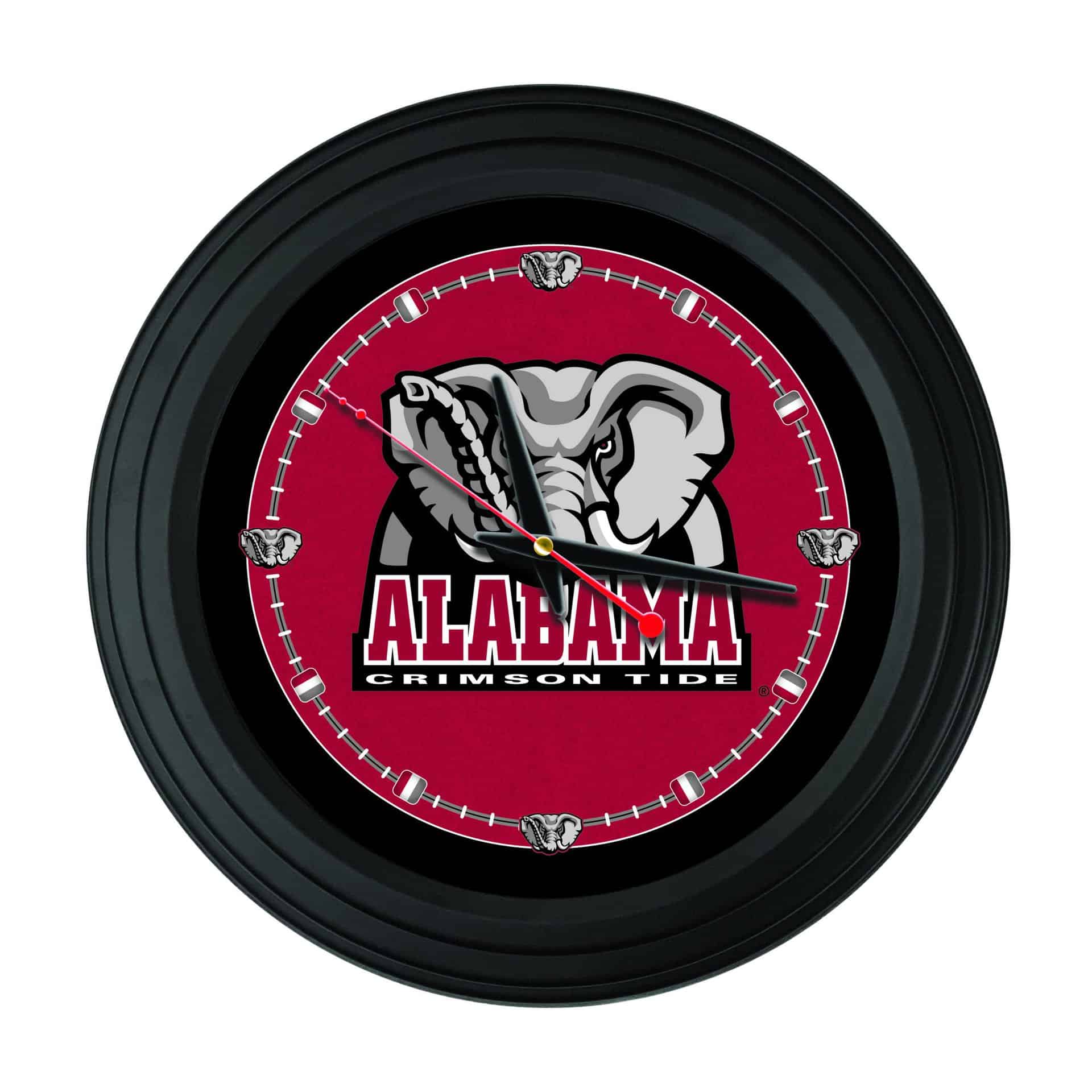 University of Alabama (Elephant) 15-Inch Wall Clock in Black - Cave ...