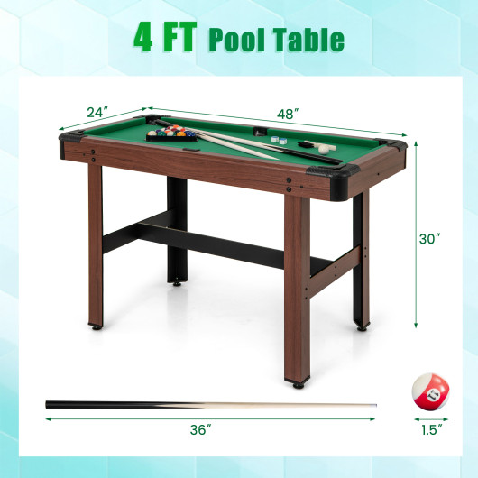 Compact 48 Inch Pool Table with Full Accessories Set (1) - Cave Supplies