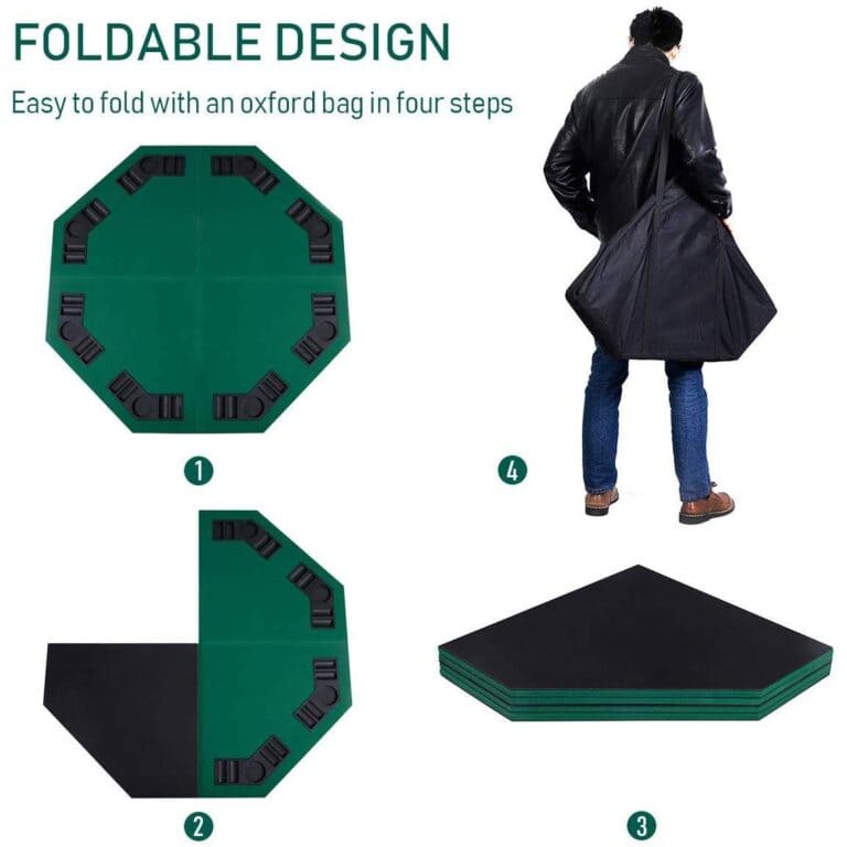 48 Inch Folding Octagon Poker Table Top with Carry Case - Cave Supplies