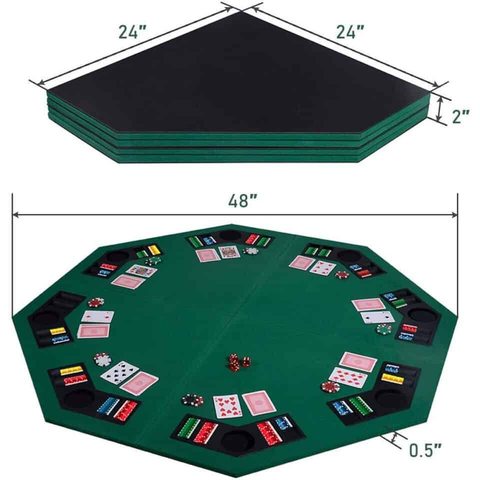 48 Inch Folding Octagon Poker Table Top with Carry Case - Cave Supplies