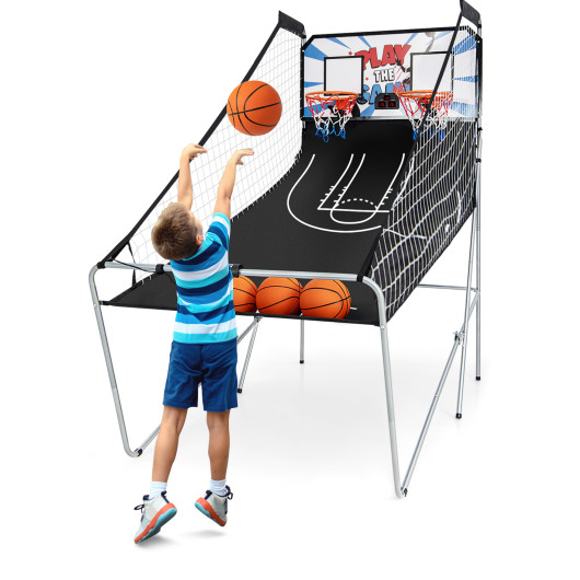 Foldable Basketball Arcade Game with Dual Hoops and Scoring System ...