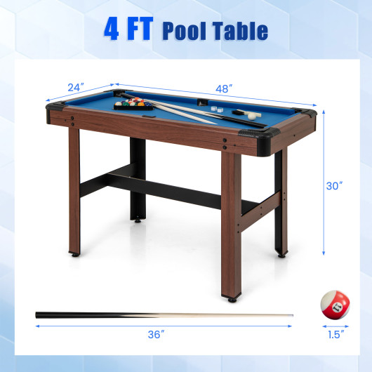 Compact 48 Inch Pool Table with Full Accessories Set (1) - Cave Supplies
