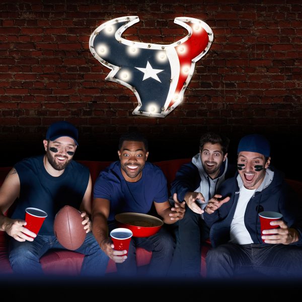 Houston Texans Recycled Metal Lighted NFL Logo Sign - Cave Supplies