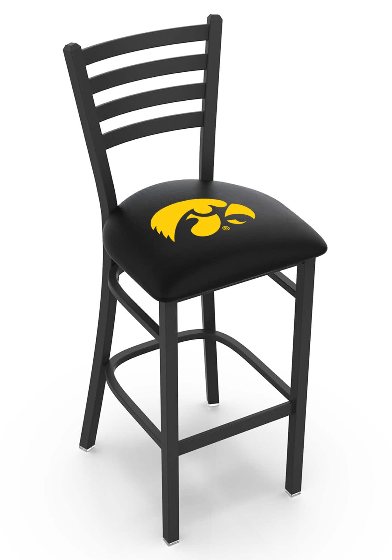 University of Iowa 30-Inch Stationary Bar Stool w/ Black Wrinkle Finish ...