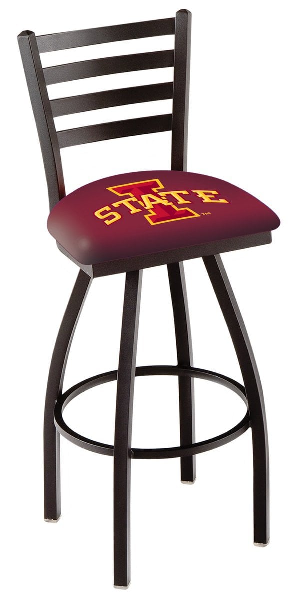Iowa State University 30-Inch Swivel Bar Stool w/ Black Wrinkle Finish ...