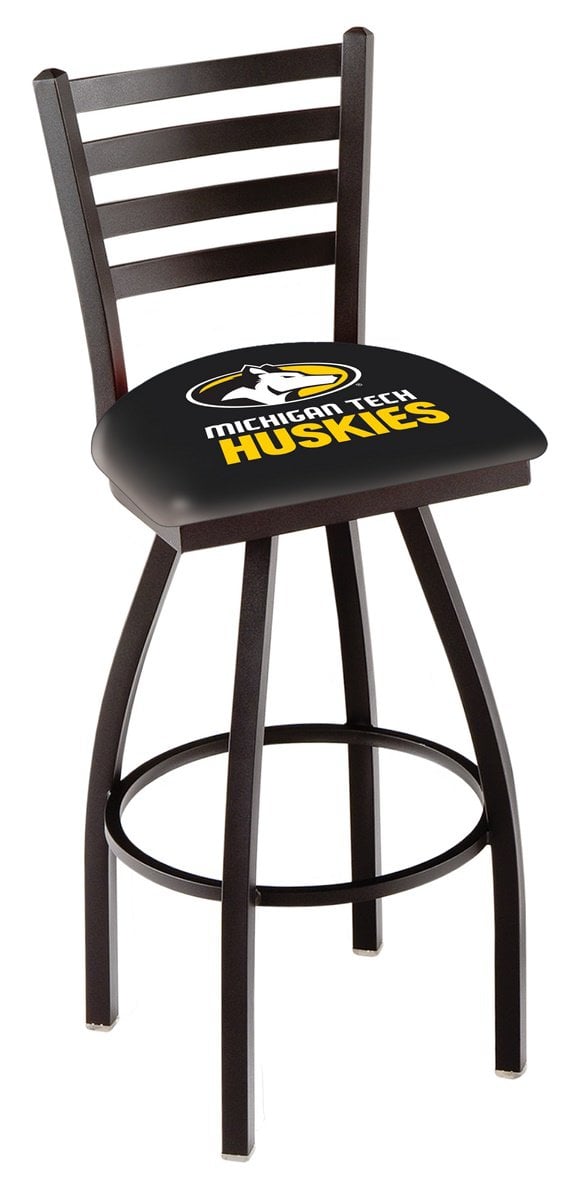 Michigan Tech University 30-Inch Swivel Bar Stool w/ Black Wrinkle ...