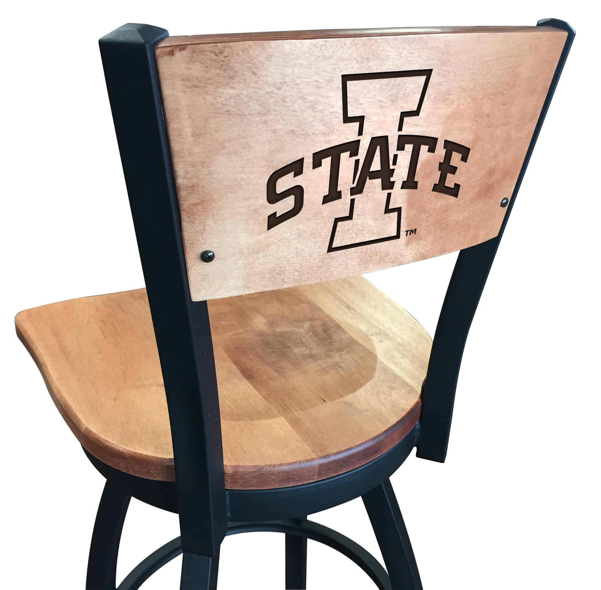 Iowa State University 36-Inch Swivel Extra Tall Bar Stool w/ Black ...