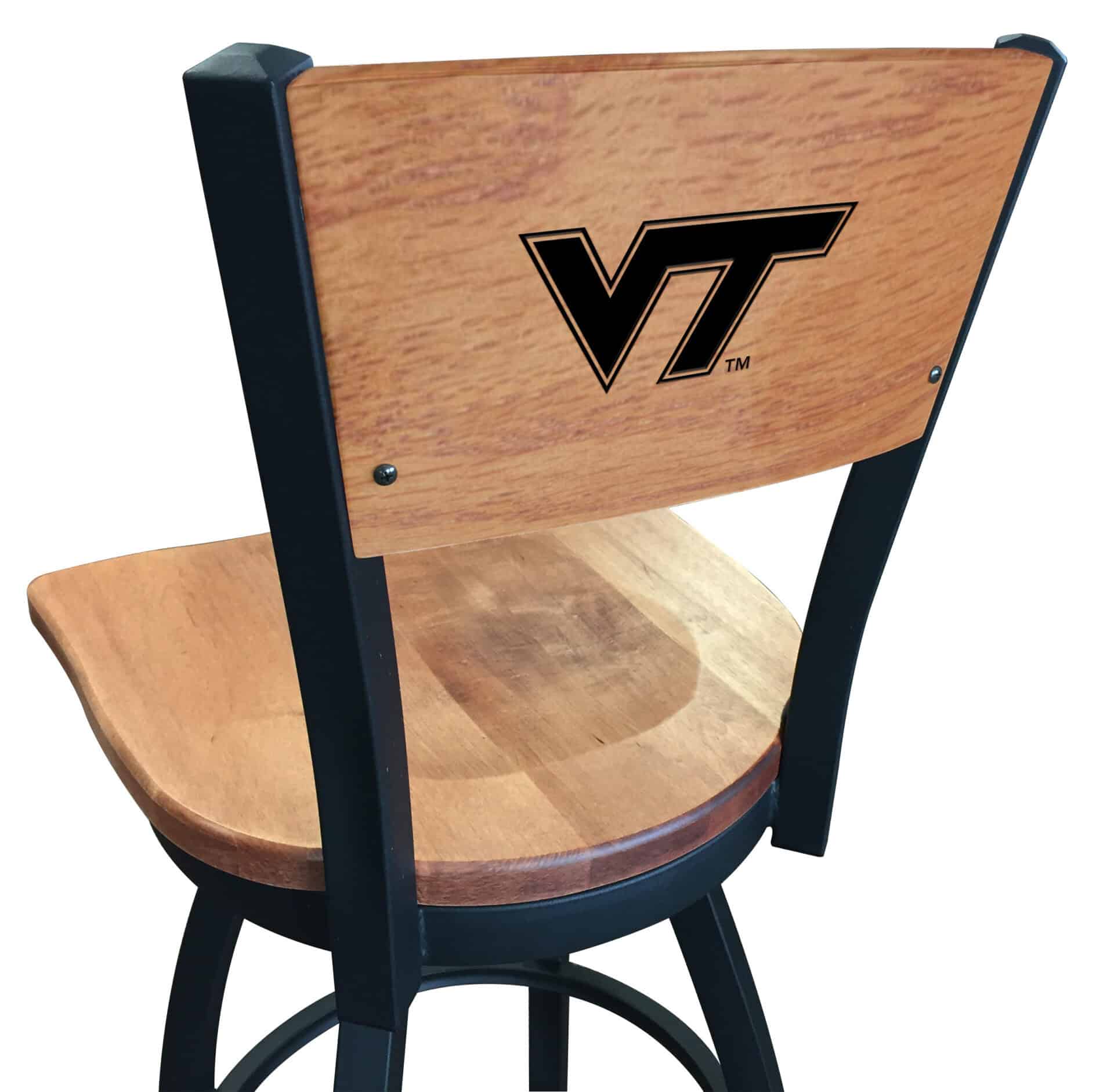 Virginia Tech University 25-Inch Swivel Counter Stool w/ Black Wrinkle ...