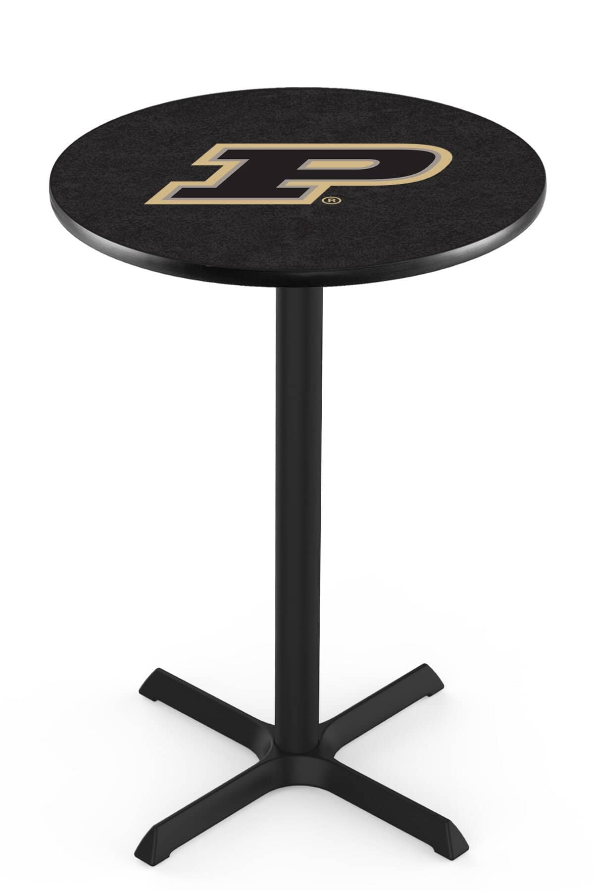 Purdue 36-Inch Pub Table with 30-Inch Top, Cross Base Base, and Black ...