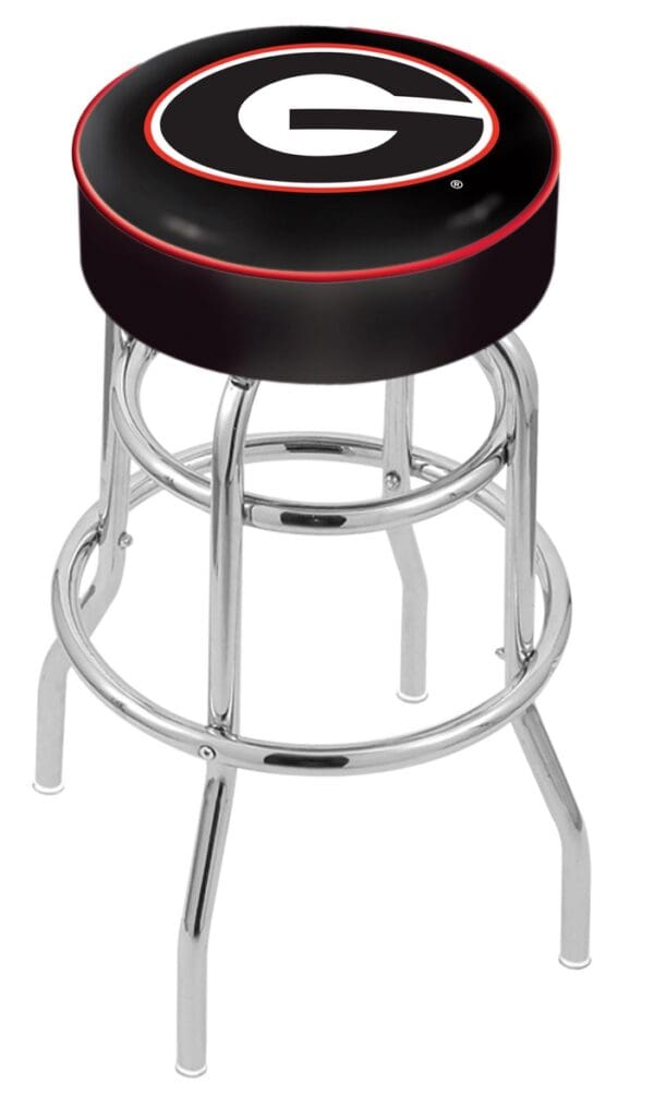 University of Georgia 25-Inch Swivel Backless Counter Stool w/ Chrome ...