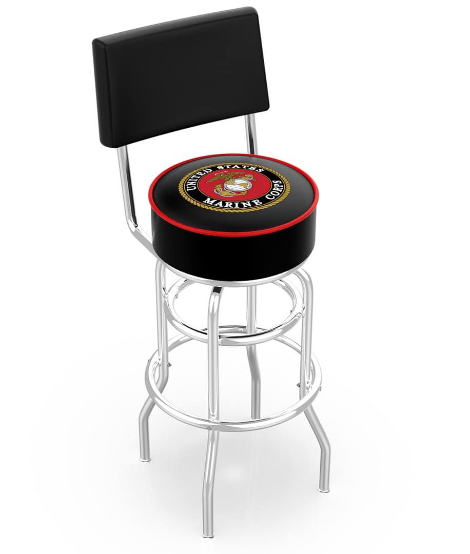 United States Marine Corps 30-Inch Swivel Bar Stool w/ Chrome Finish ...