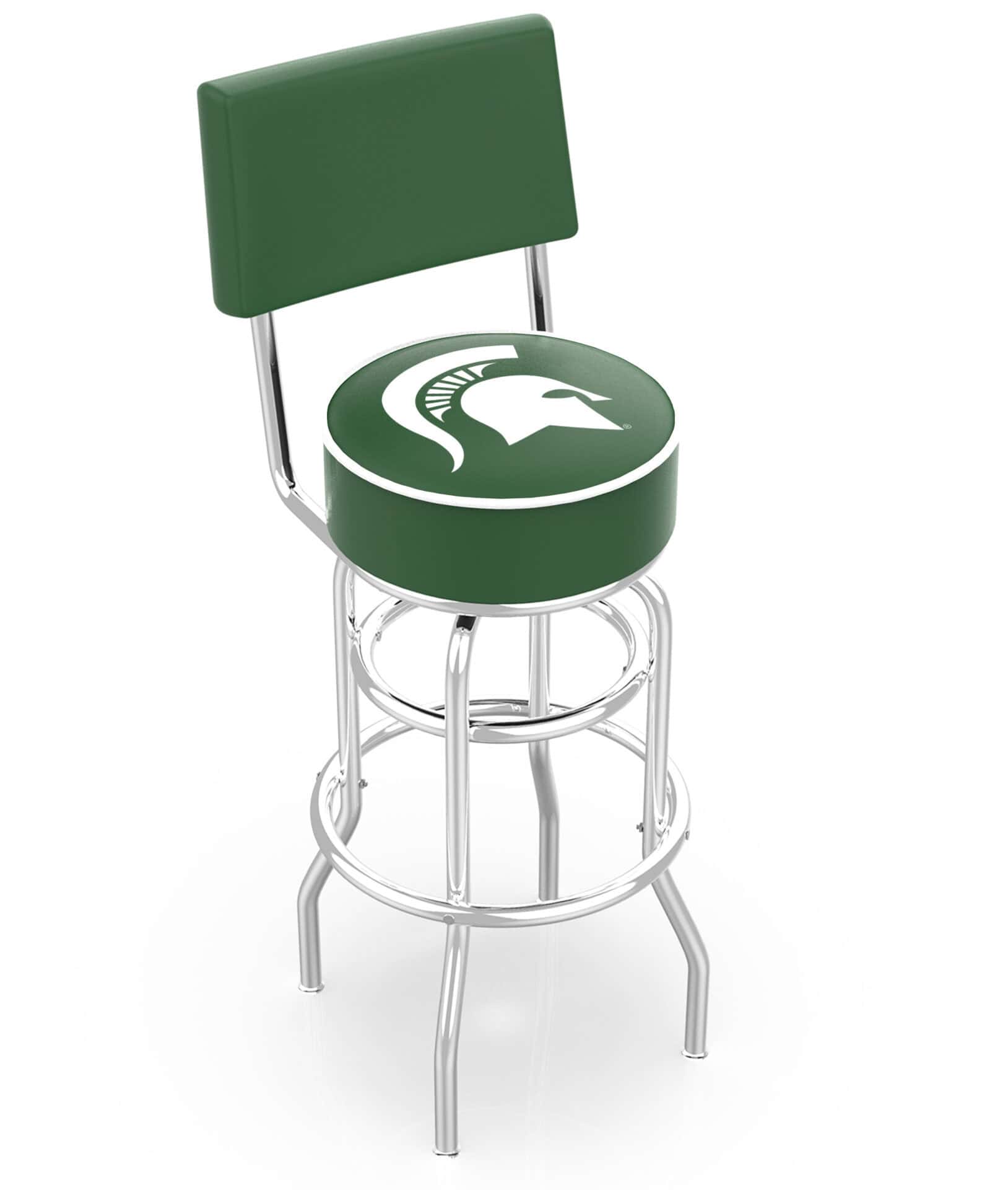 Michigan State University 30-Inch Swivel Bar Stool w/ Chrome Finish ...