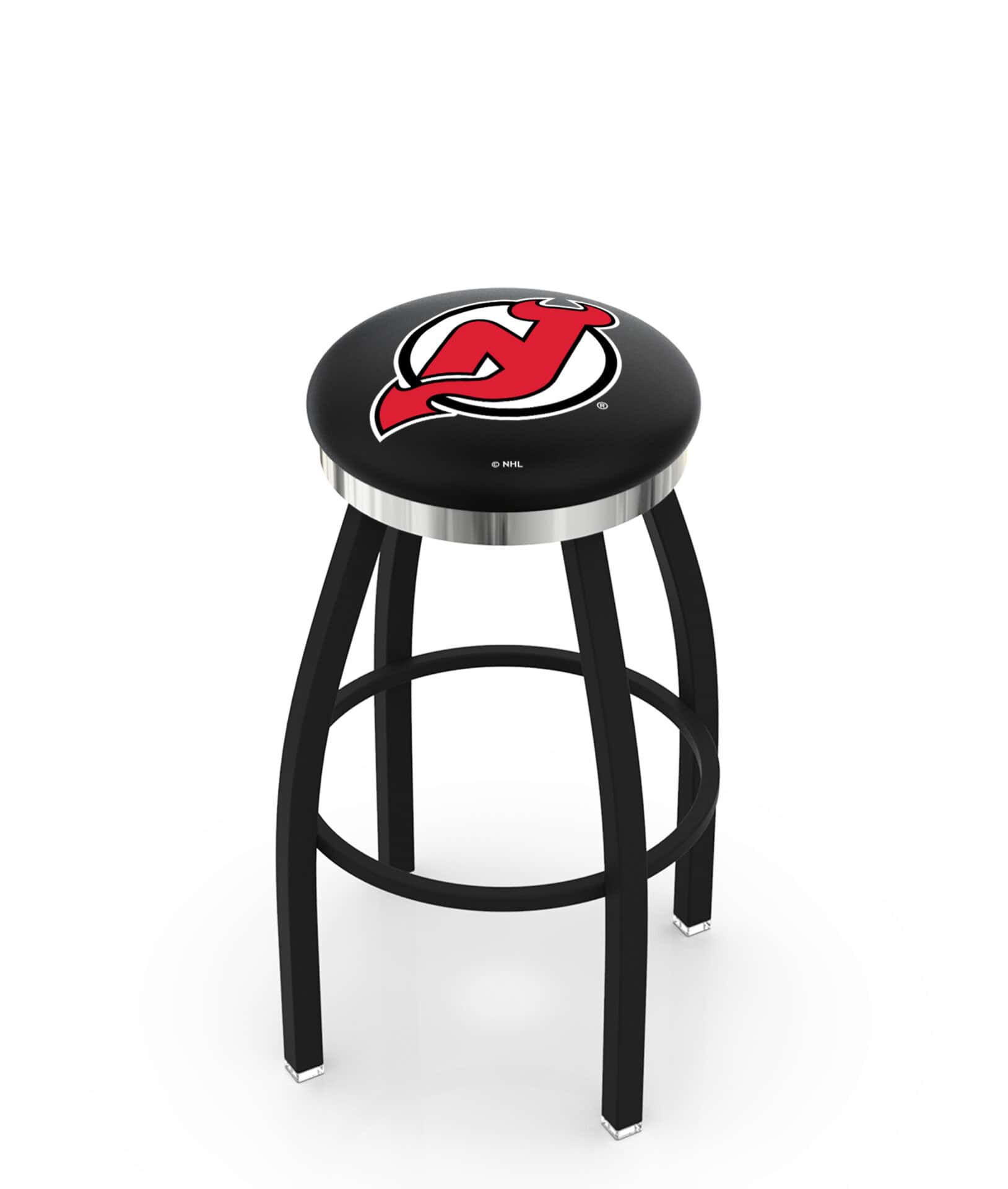 New Jersey Devils 36-Inch Swivel Backless Extra Tall Bar Stool w/ Black ...